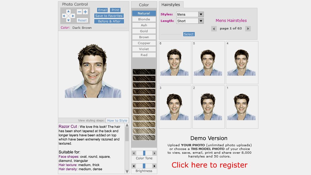 Hair simulator for men | Try on different hairstyles on your own photo