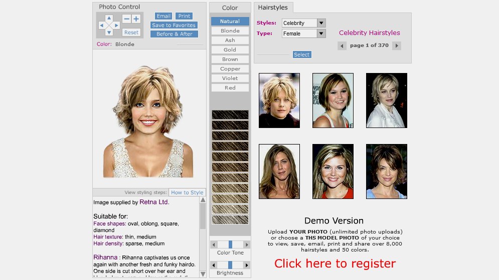 Try on Celebrity Hairstyles - Hair Styling Software